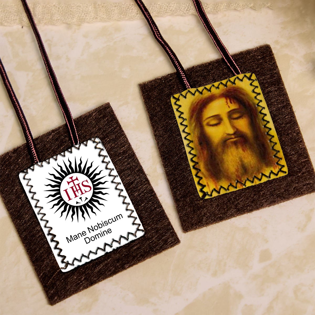 Christianartworkshop Retro Brown Bond Scapular of Jesus Holy Face: Fai ...